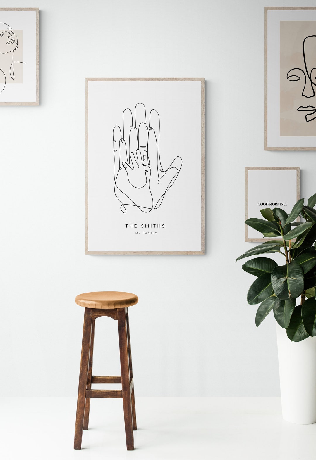 Custom Family Art Line Art Personalised Personalised Gift Home Decor ...