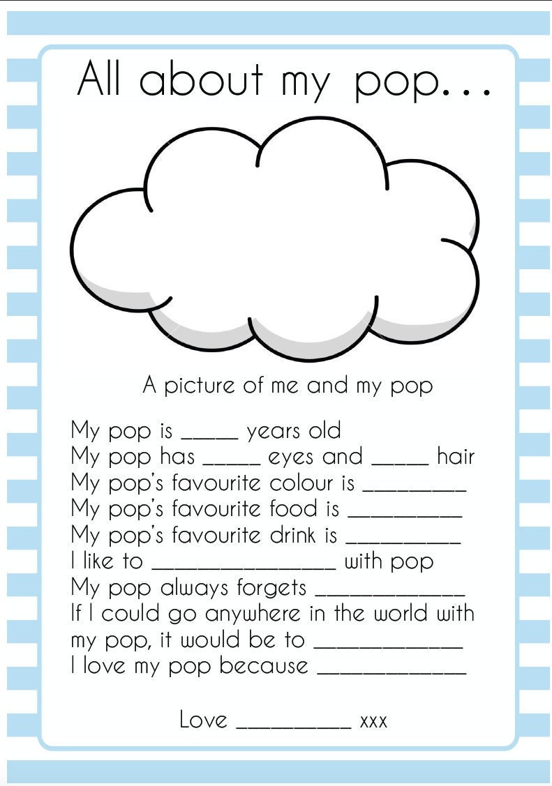 All About My Pop Questionnaire - Etsy