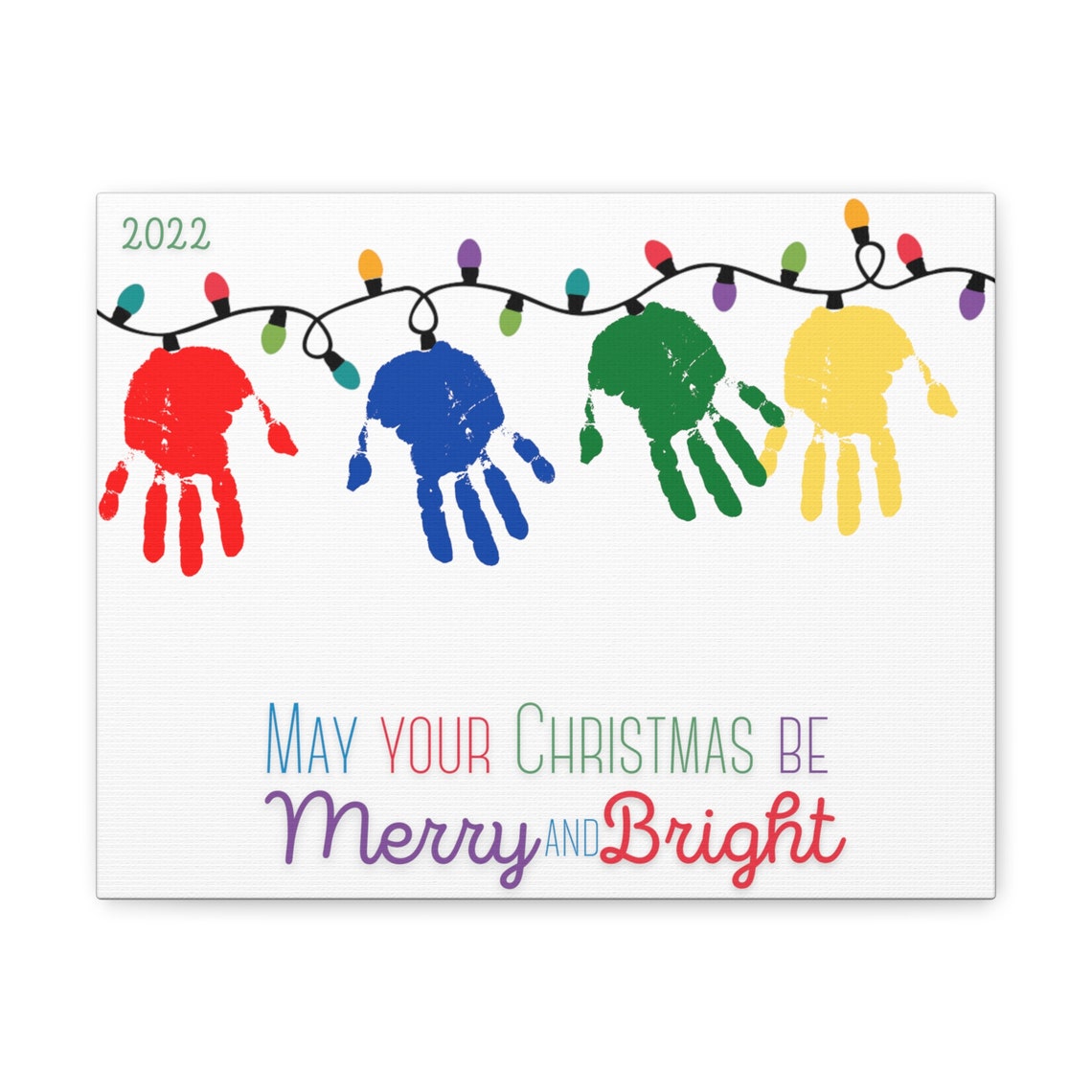 11x14 Cute Merry and Bright Christmas Lights Handprint Art - Etsy