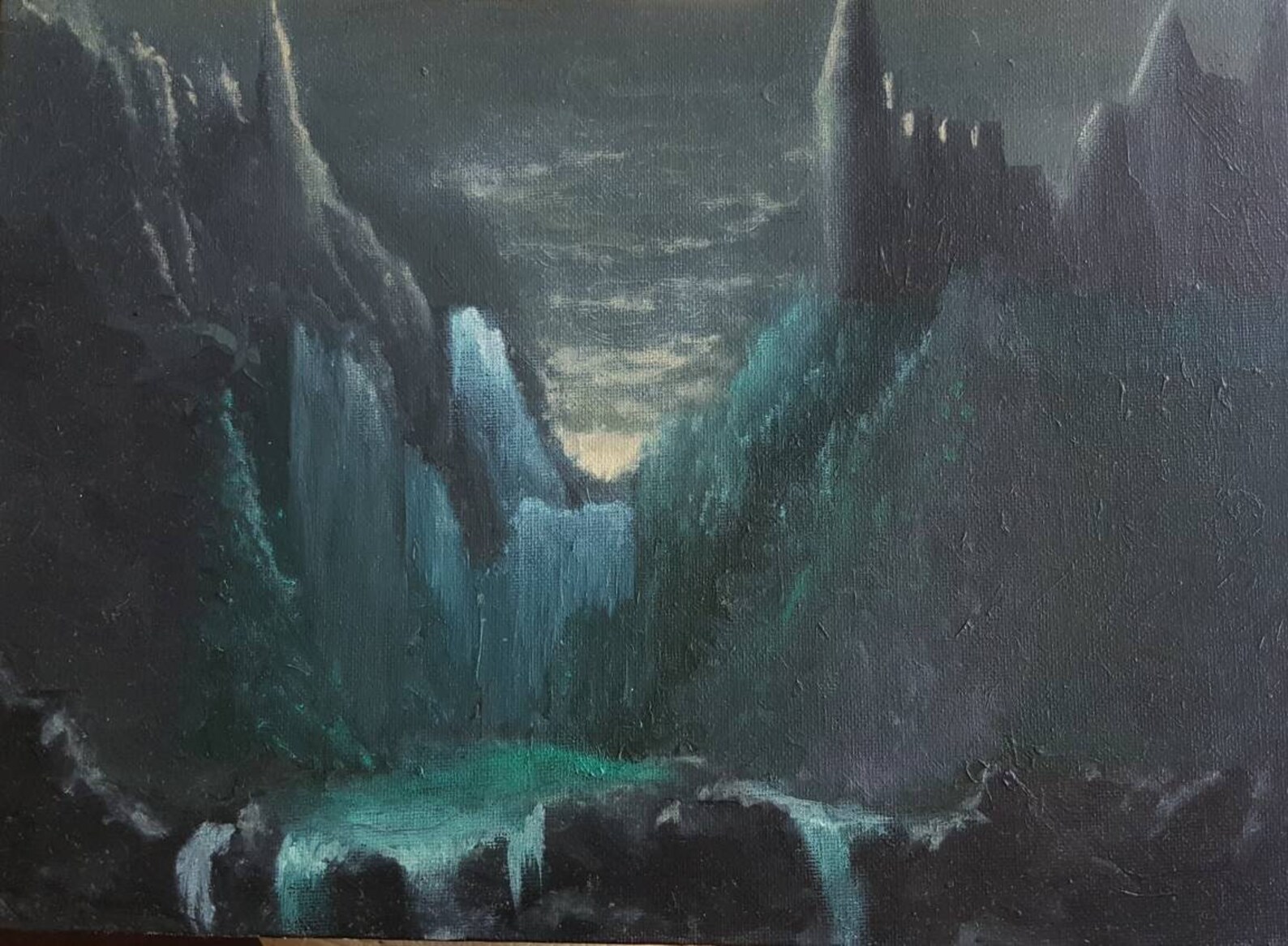 Castle painting landscape original art oil painting on canvas | Etsy