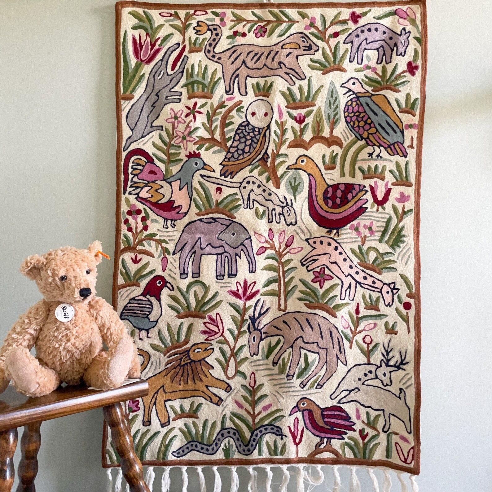 Handmade Folk Art Animal Children’s Wall Hanging Tapestry | Kolahoi ...