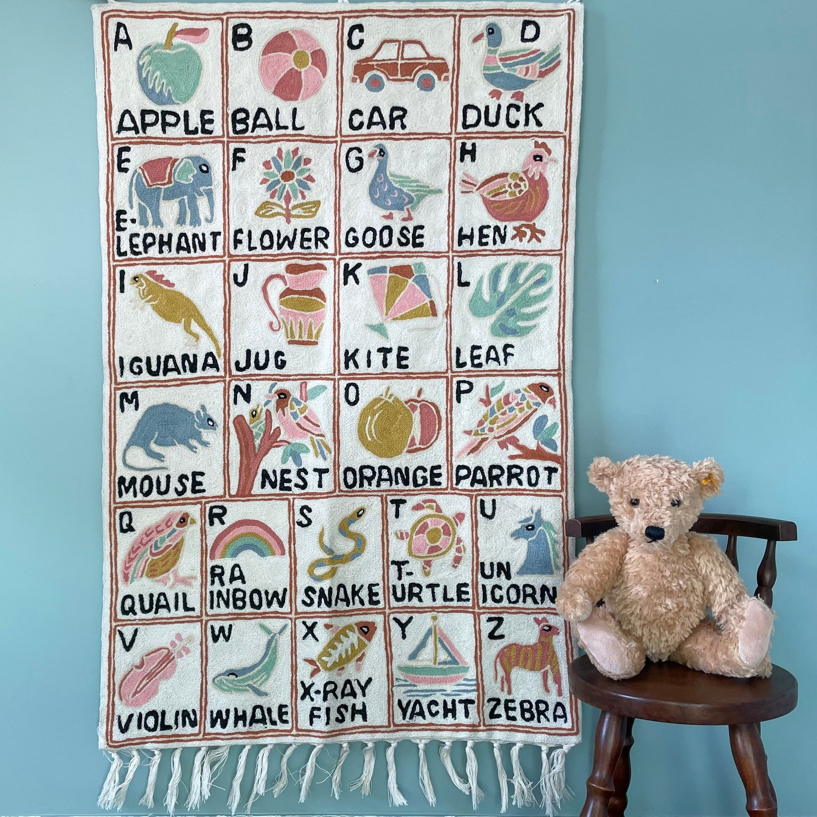 Handmade Alphabet ABC Wall Hanging Tapestry Aru - Etsy UK
