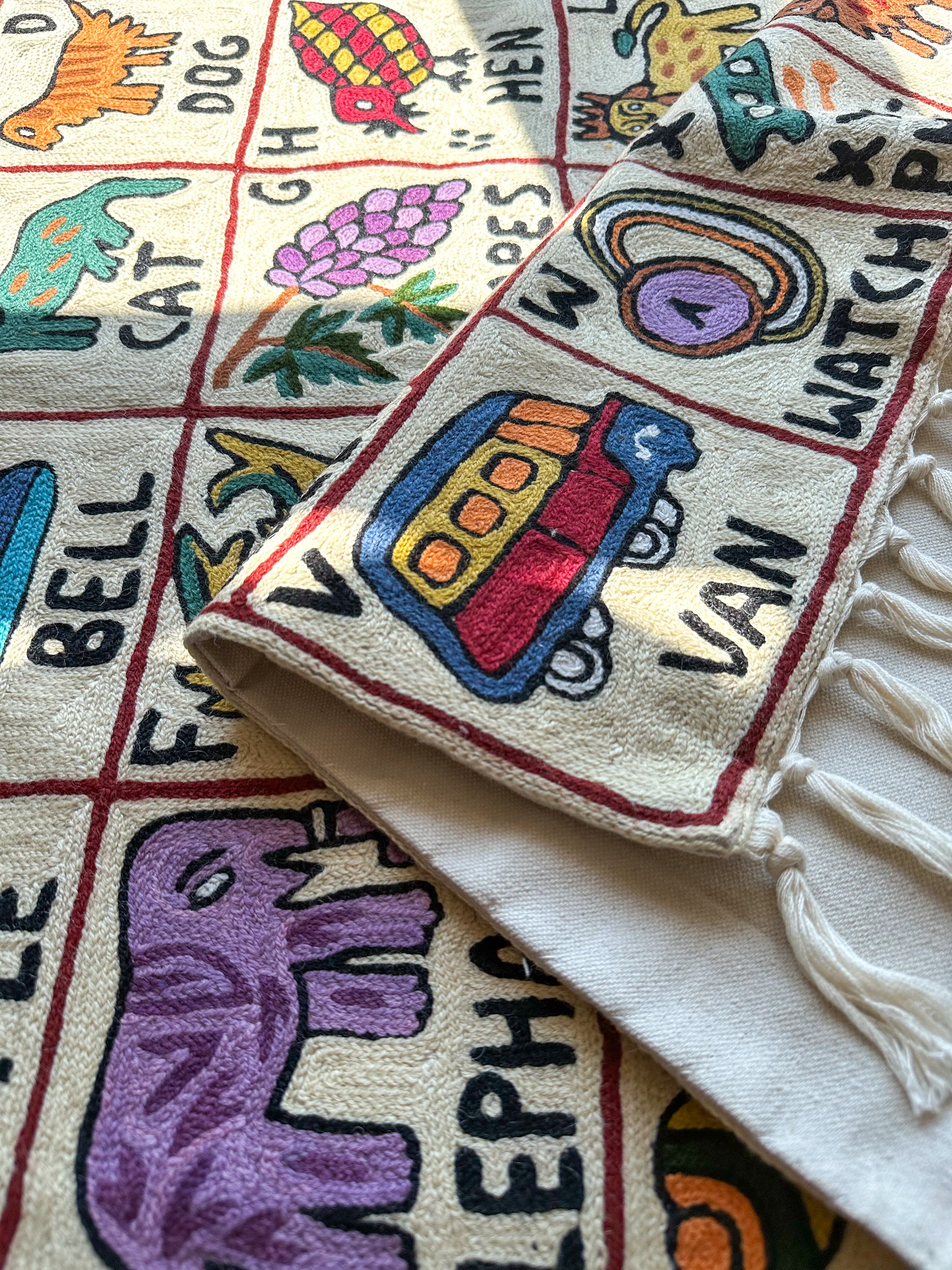 Handmade French Alphabet ABC (l'alphabet Français) Crewel Wall Hanging ...
