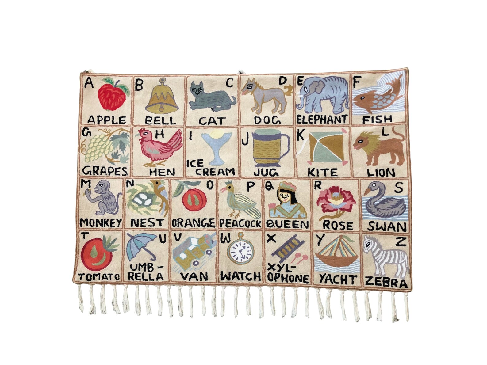 Handmade Alphabet ABC Crewel Wall Hanging Tapestry Suru landscape - Etsy