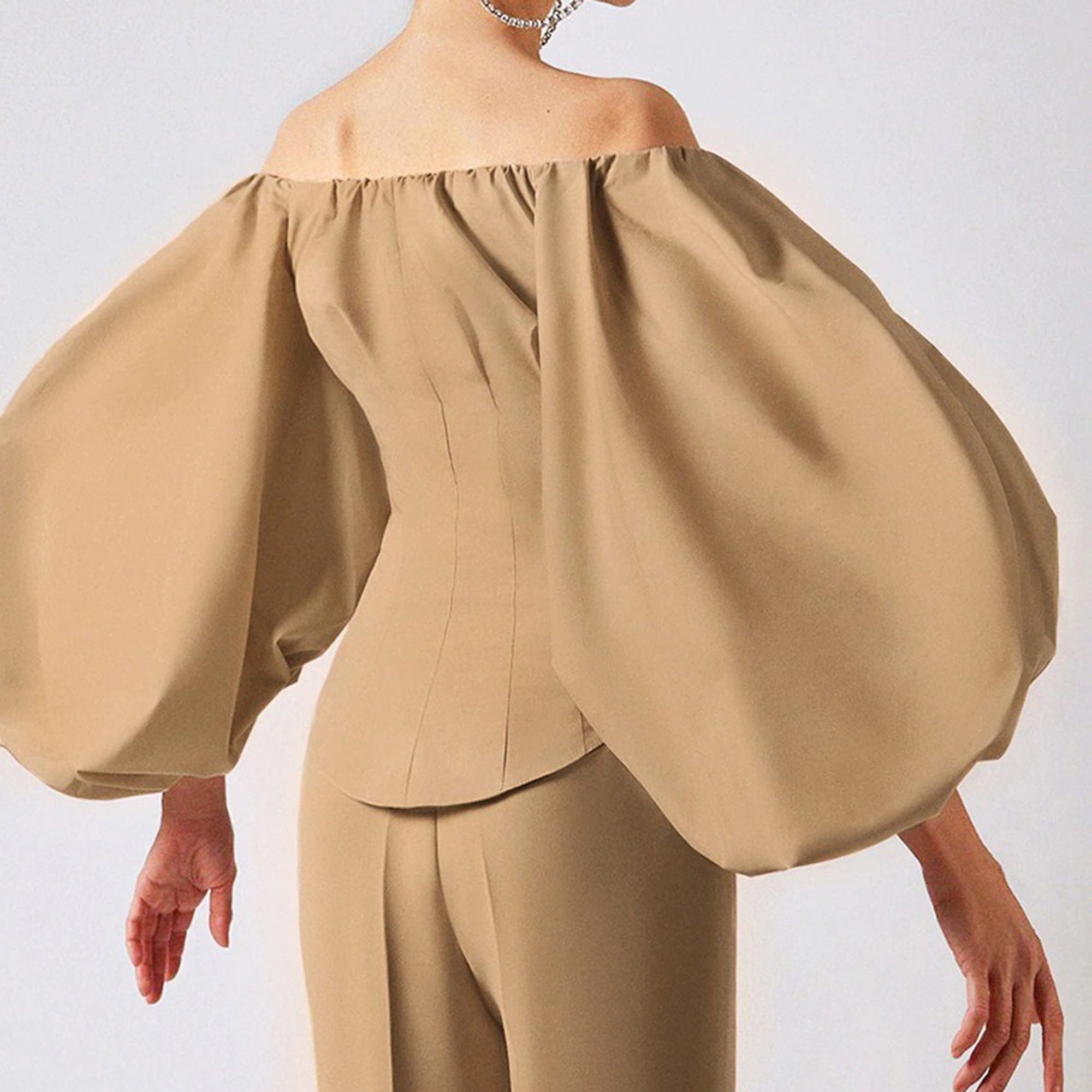 Elegant Puff Lantern Sleeves Off Shoulder Women's Top | Etsy