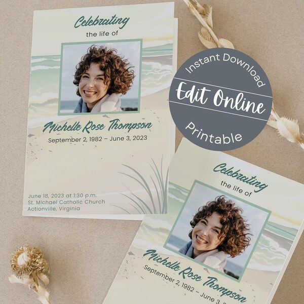 Funeral Brochure Ocean Design - Etsy