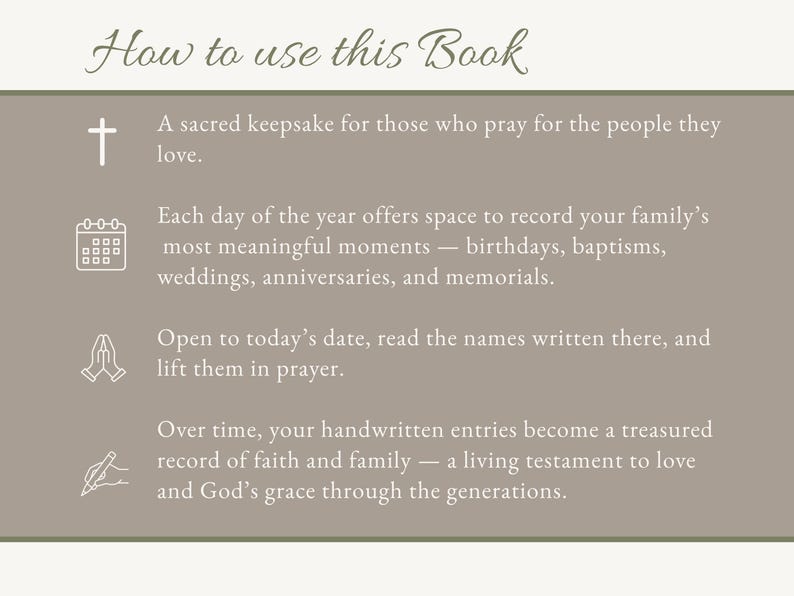 Generations of Blessings | Family Prayer Keepsake | Heirloom Memory ...