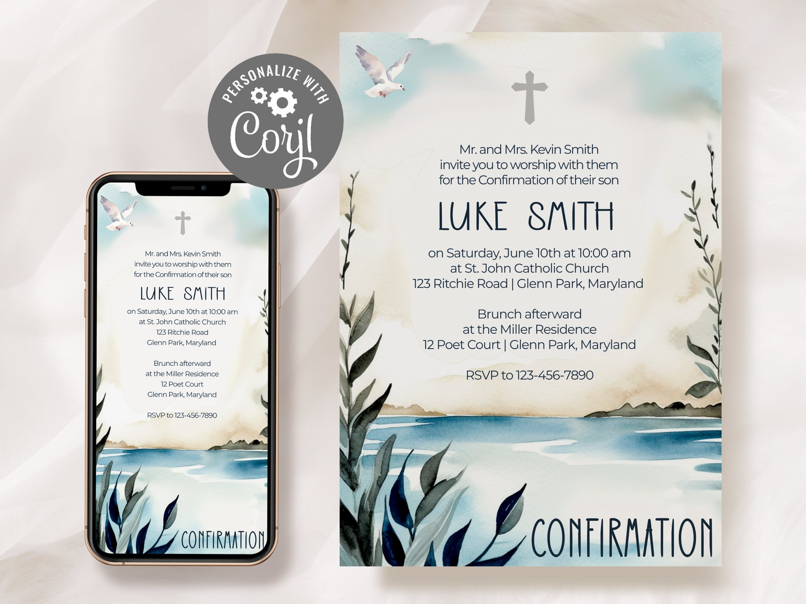 Confirmation Dove Template