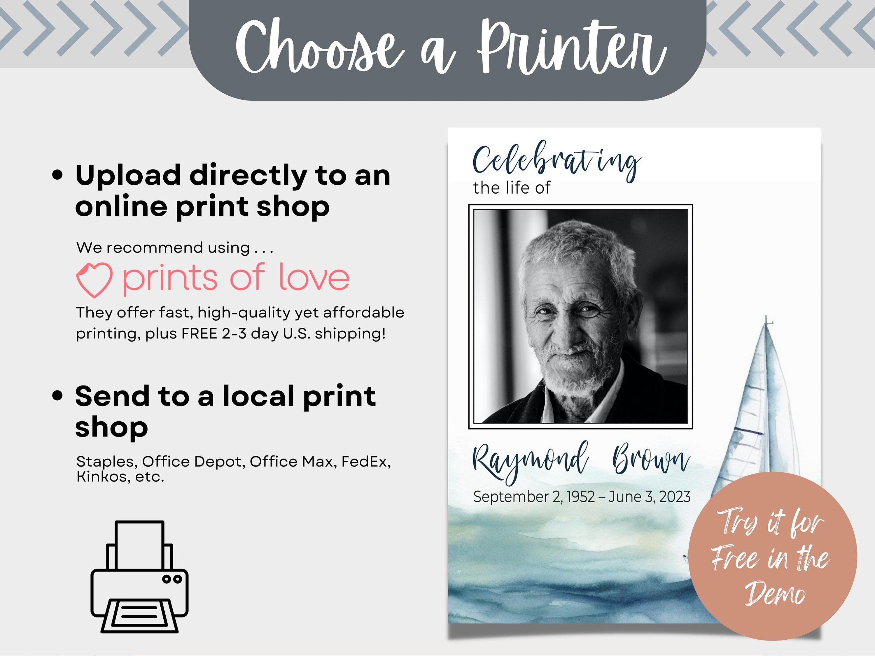 Watercolor Sailboat Funeral Welcome Sign Template | Custom Sailor ...