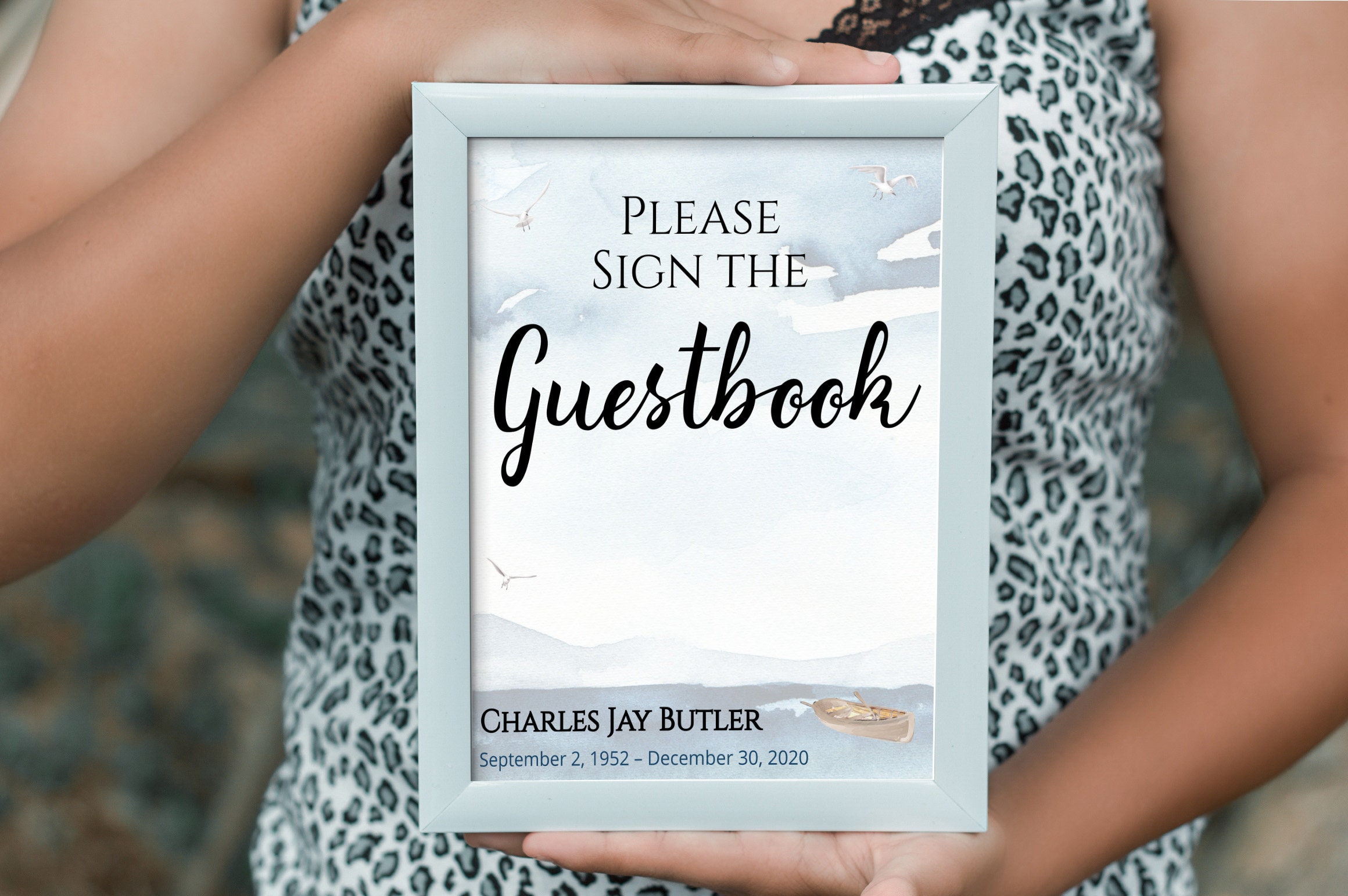 Nautical Ocean Funeral Custom Signs and Memory Book - Etsy