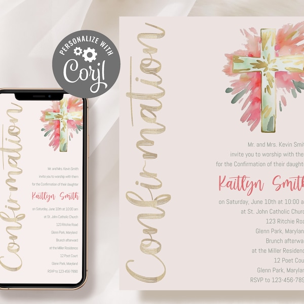 Pink Digital Confirmation Invitation - Etsy