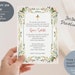 Flower Confirmation Invitation Template Editable Rustic Cross Girl ...