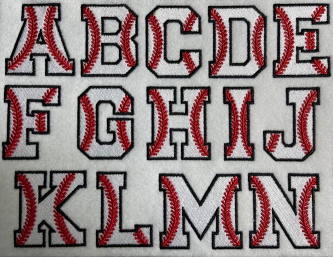Baseball Alphabet Embroidery Designs Under 2" - Etsy