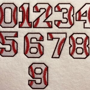 Baseball Numbers and Letters 3" Tall - Etsy