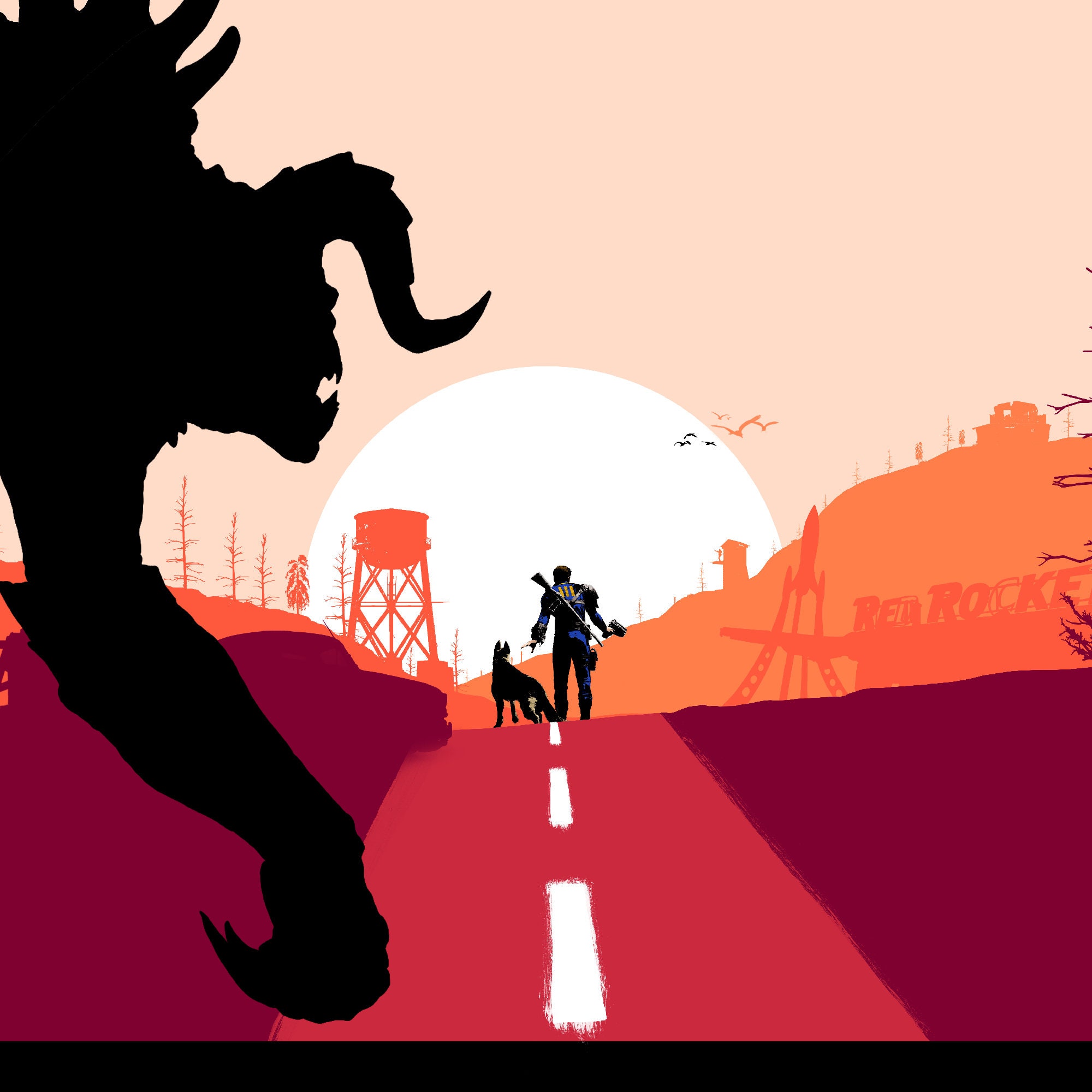 Minimalist Fallout Poster, Fallout Game Art, Video Game Art, Computer ...