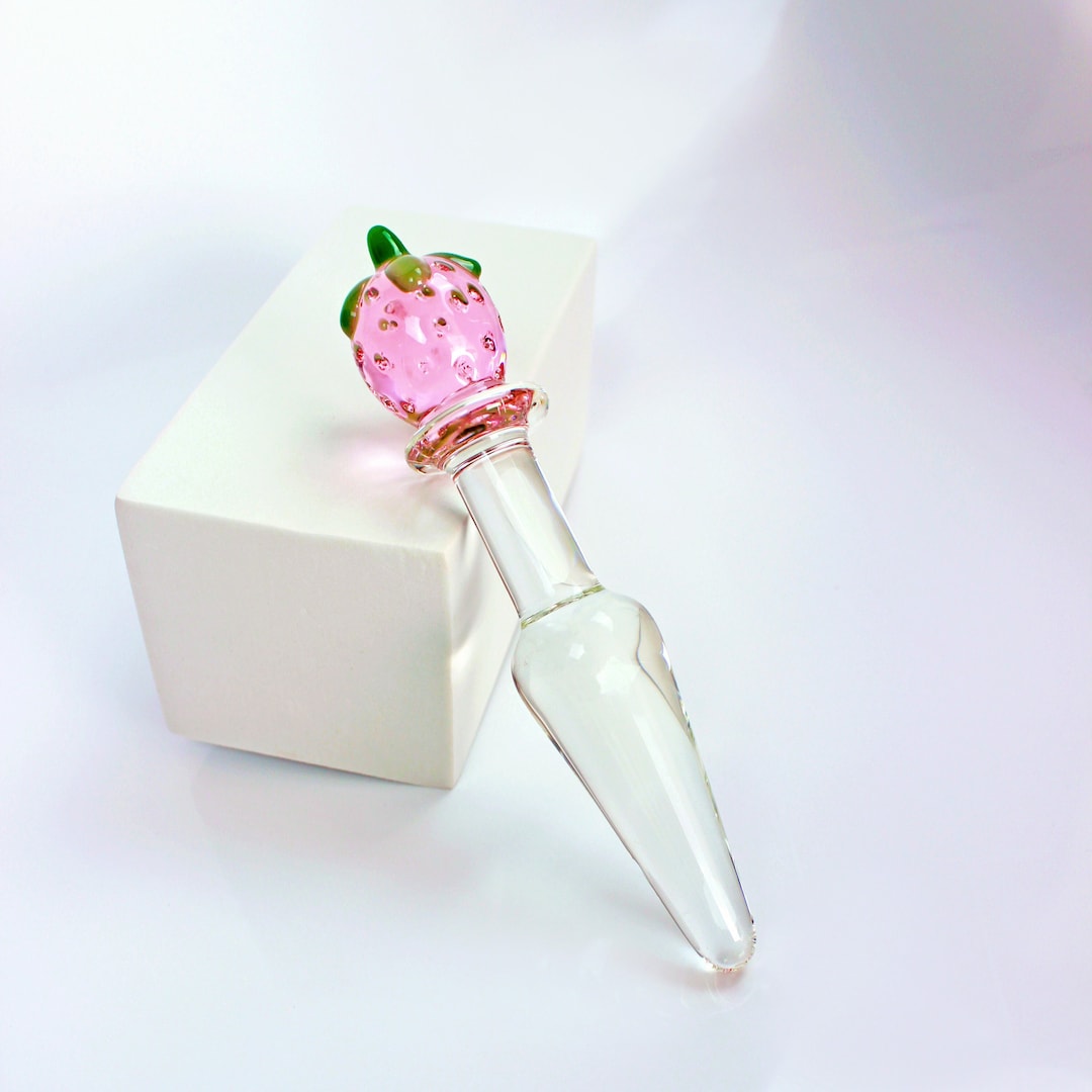 Strawberry Butt Plug, Cute Glass Tapered Butt Plug for Anal Play, Butt ...