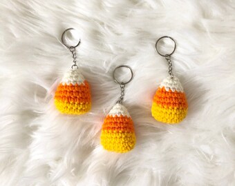 Beaded Candy Corn Keychain or Pendant, Hand Embroidered Fall Gift ...
