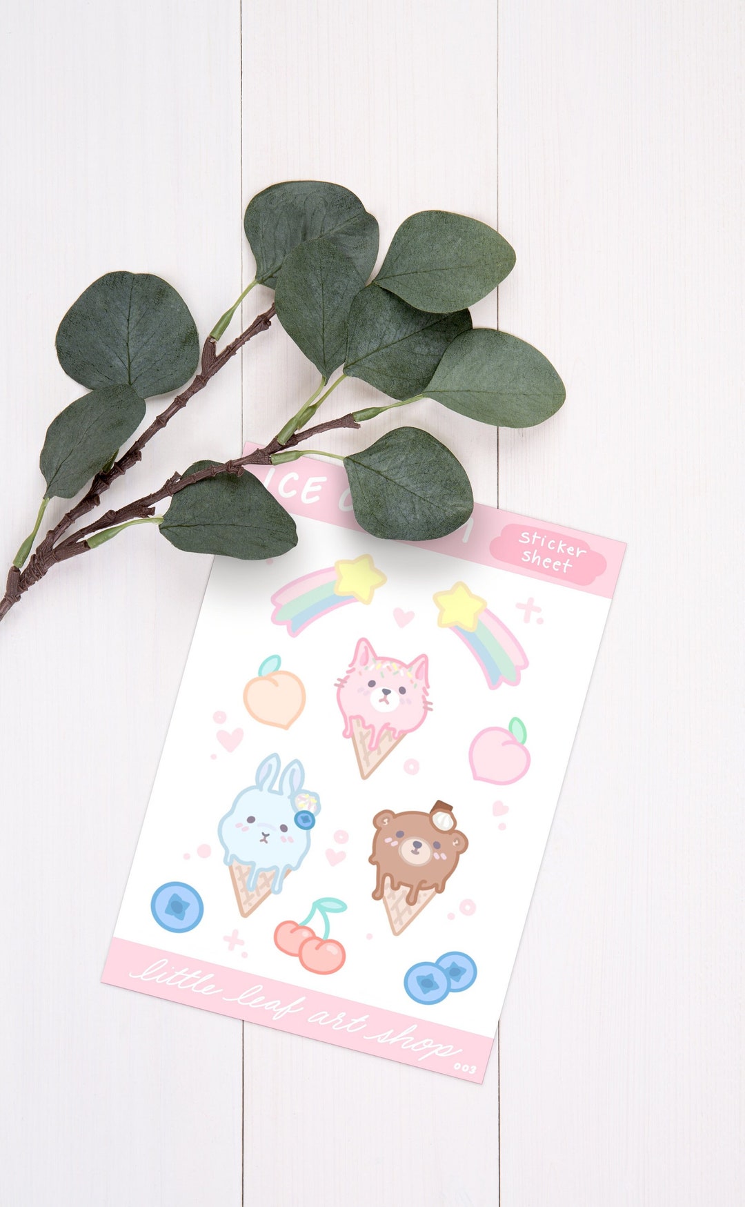 Ice Cream Sticker Sheet - Etsy