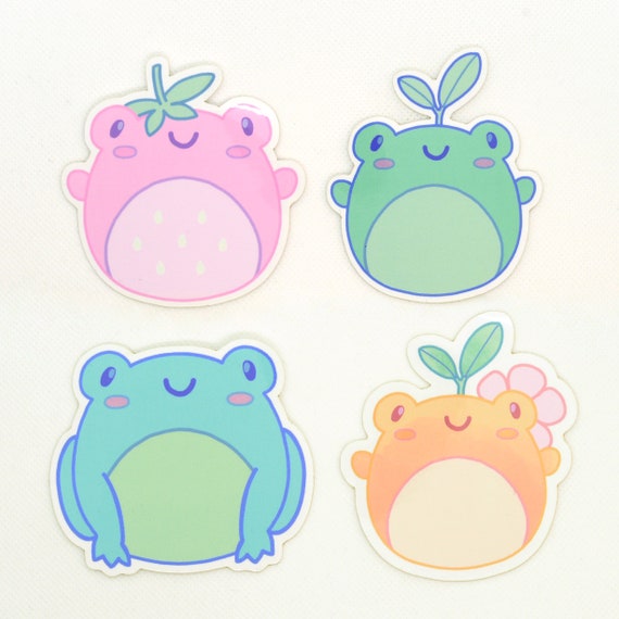 Large Froggy Sticker Pack 4 Stickers - Etsy