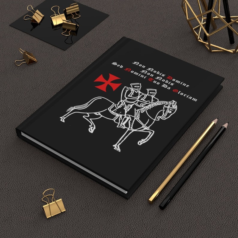 Knights Templar. Templar Symbol and Motto. Hardcover Journal With Lines ...