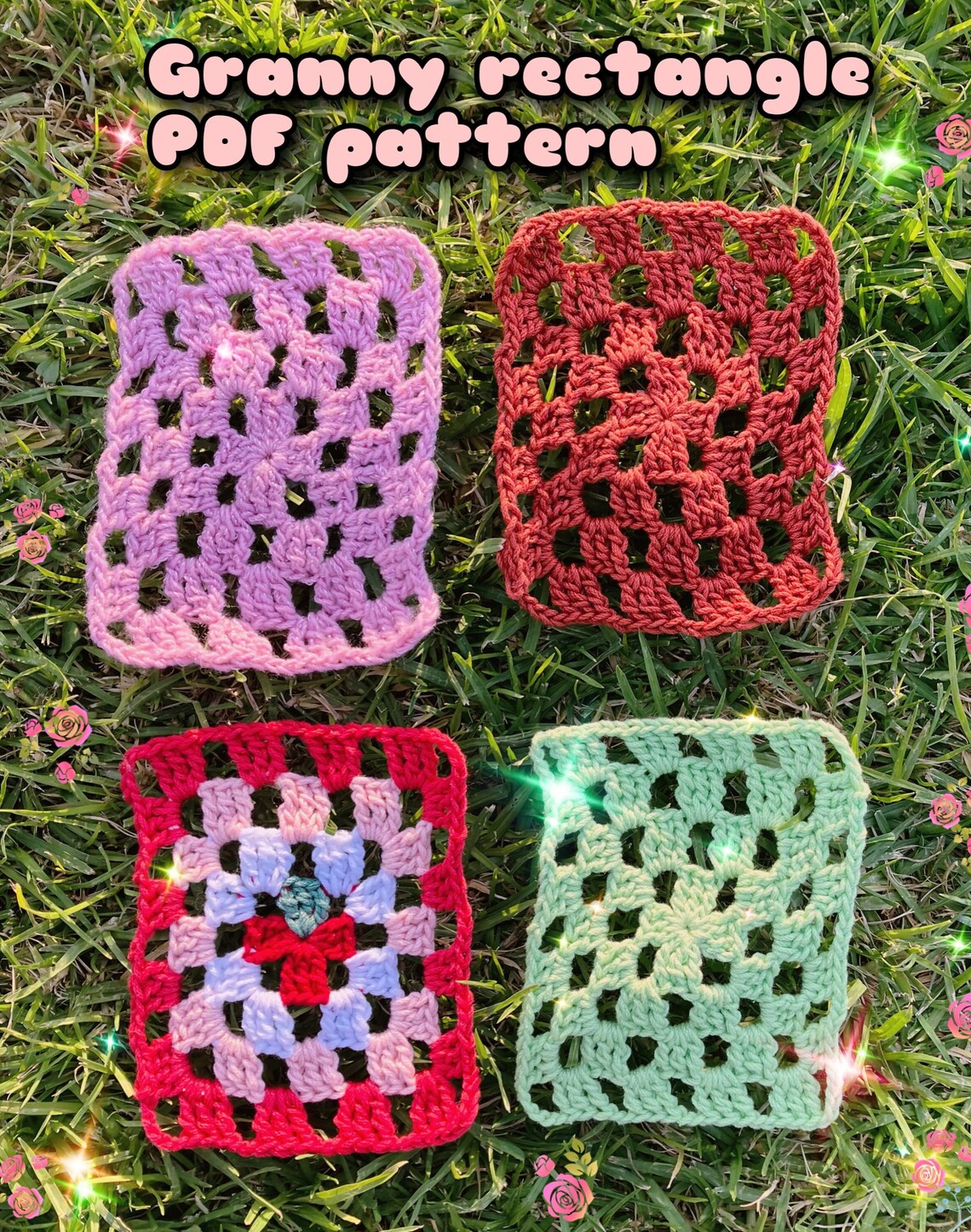 Rectangle Granny Crochet PATTERN PDF | How to Crochet a Rectangle ...