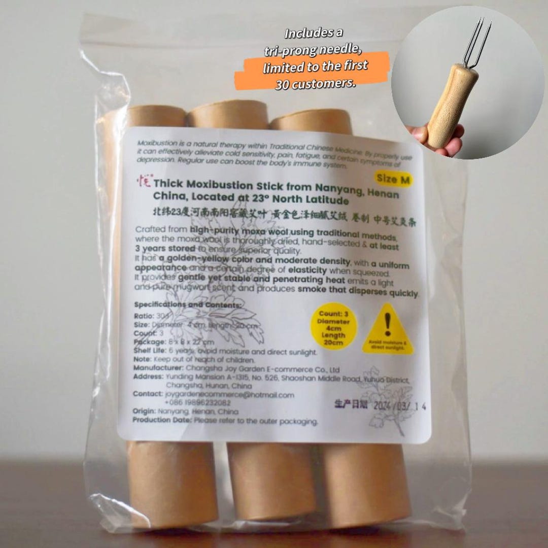Joy Garden Moxa Thick Moxibustion Sticks: High Purity Moxa Wool, Gentle ...