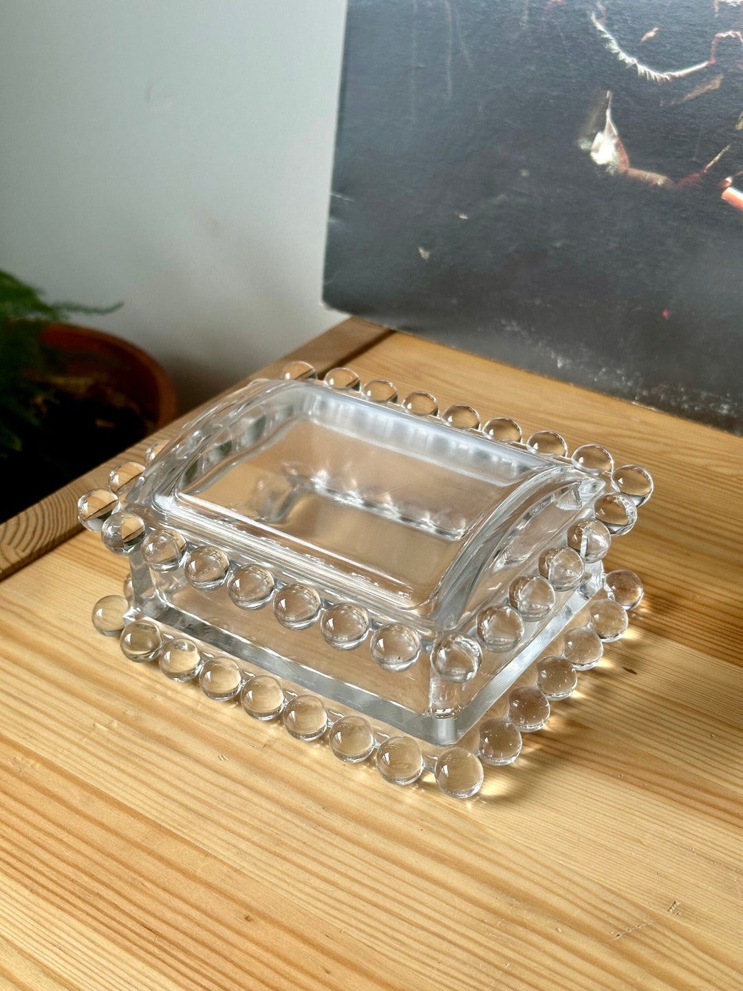 Vintage Bubble Glass Trinket Box or Dish With Lid, Jewelry Box, Unique ...