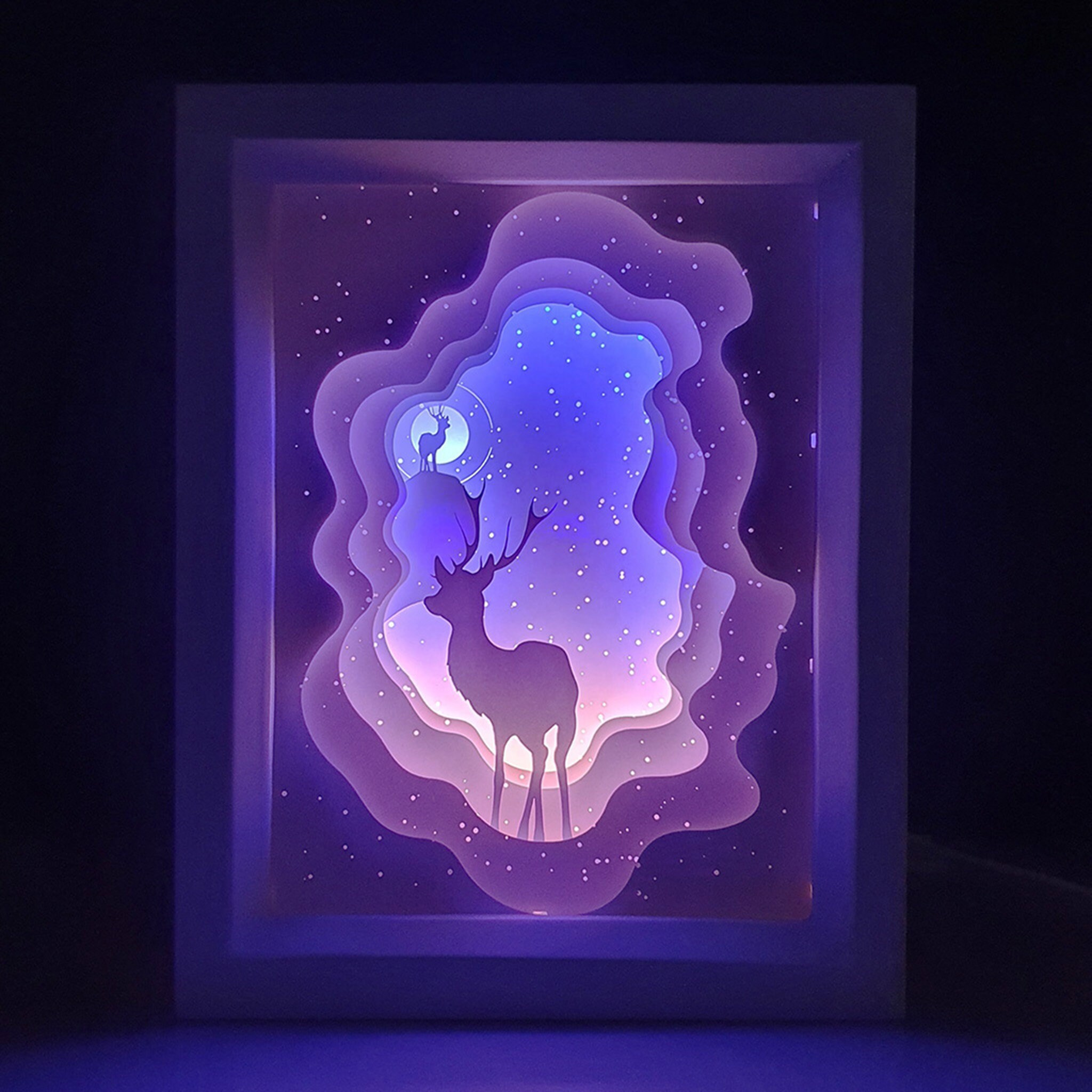 Lamps 3D Papercut Light Box File DIY Kirigami Papercut Mom in my memory ...