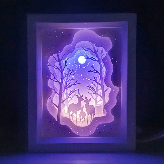 Lamps 3D Papercut Light Box File DIY Kirigami Papercut Mom in my memory ...