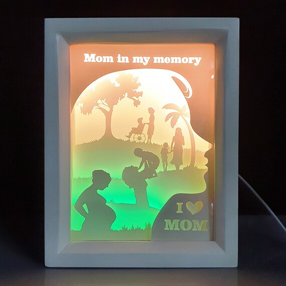 Lamps 3D Papercut Light Box File DIY Kirigami Papercut Mom in my memory ...