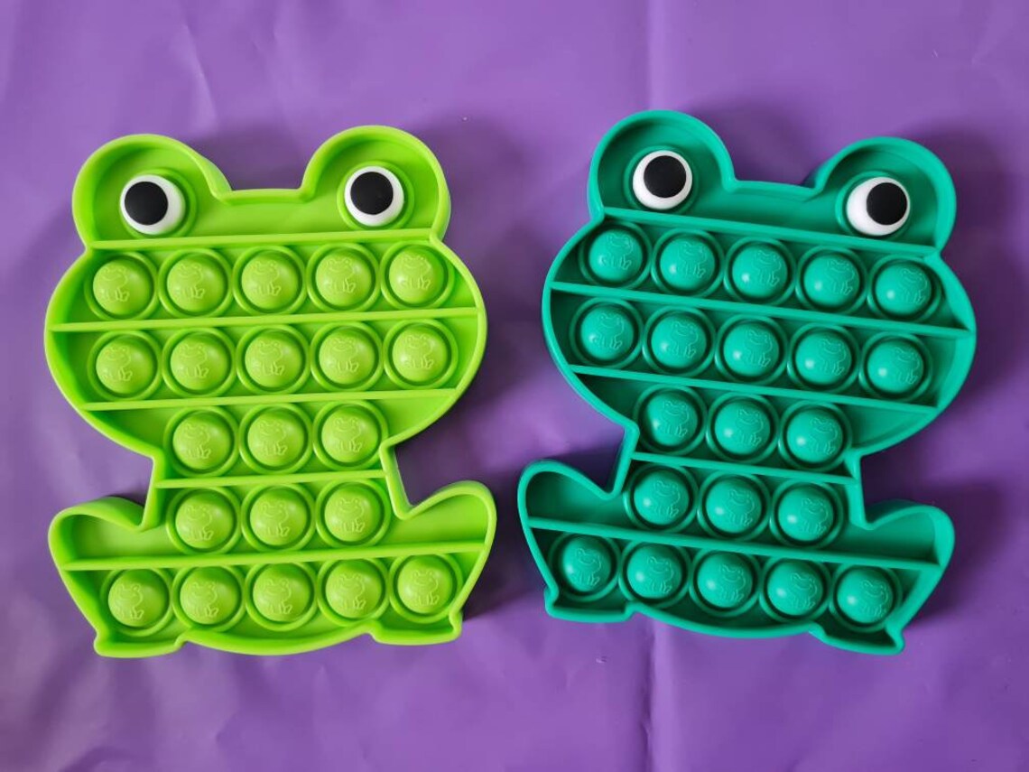 Frog pop it bright green Push pop Fidget toy | Etsy