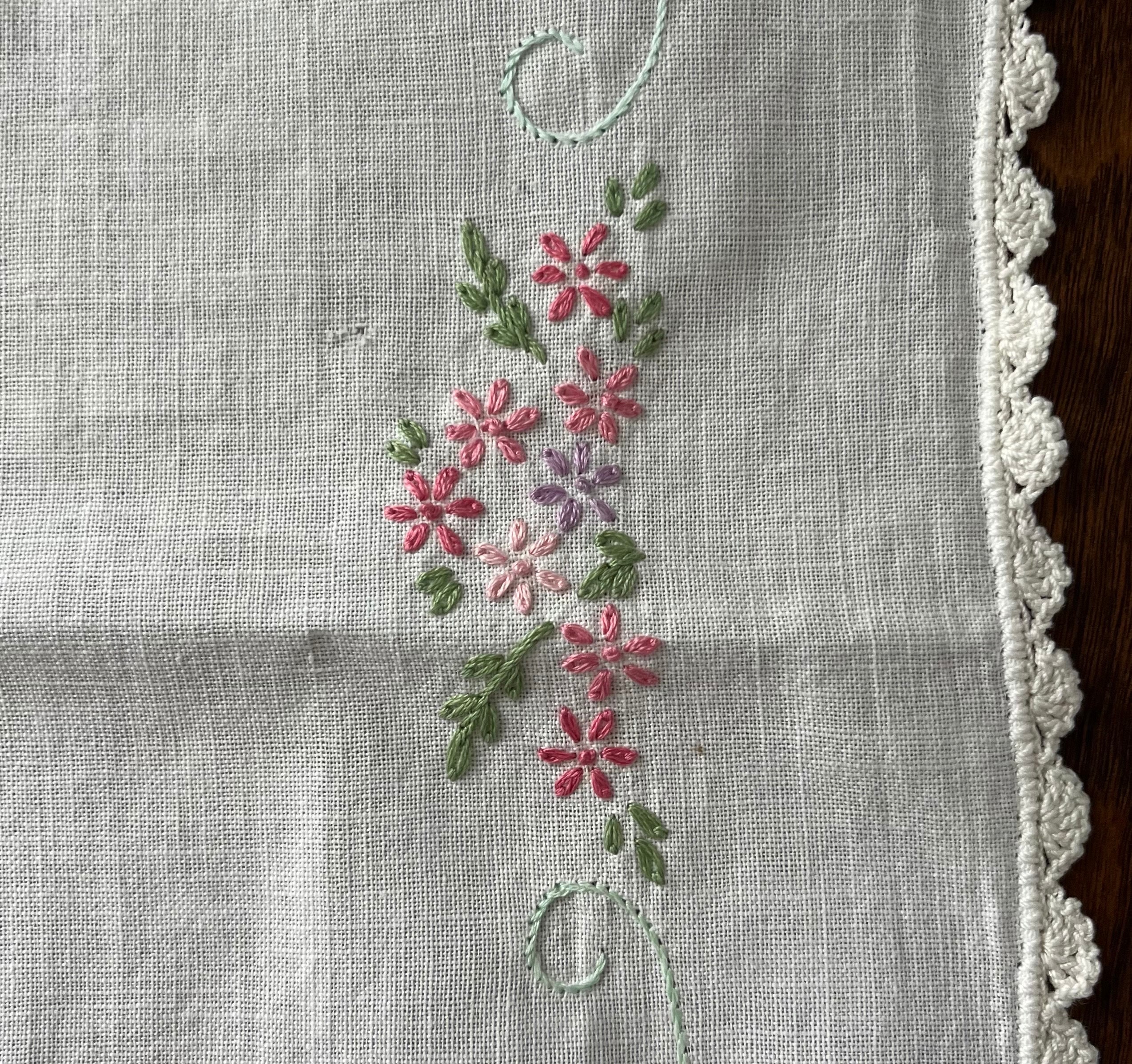 Vintage Embroidered Table Scarf, Floral Table Runner, Spring Dresser ...