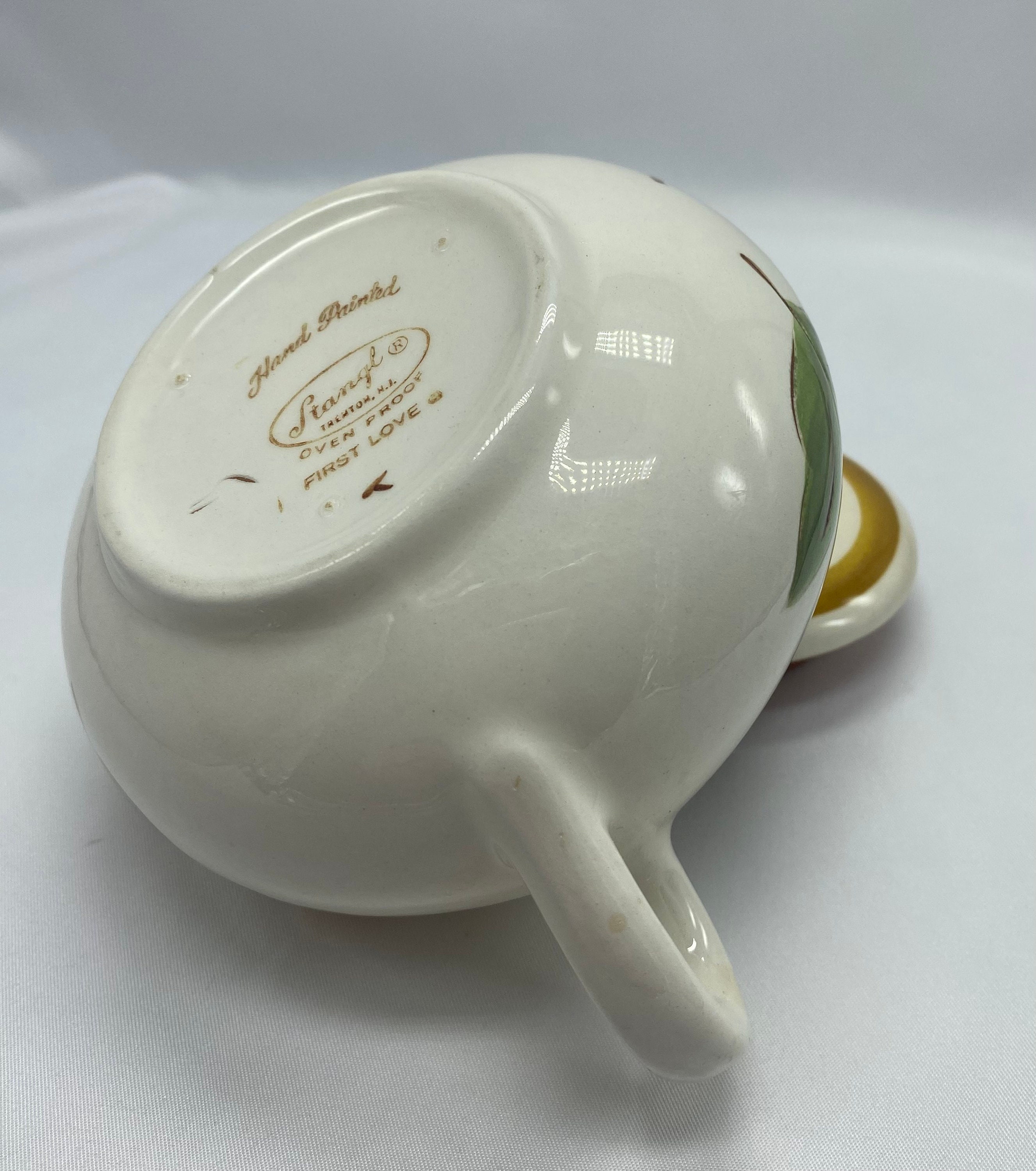 Vintage Stangl Pottery Sugar Bowl, Stangl First Love Design Sugar Bowl ...