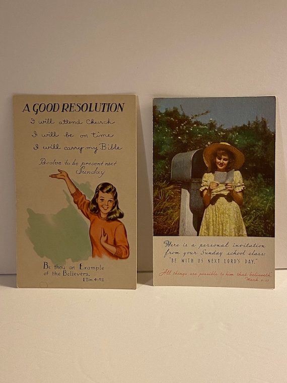 Vintage Church Postcards Sunday School Postcards - Etsy