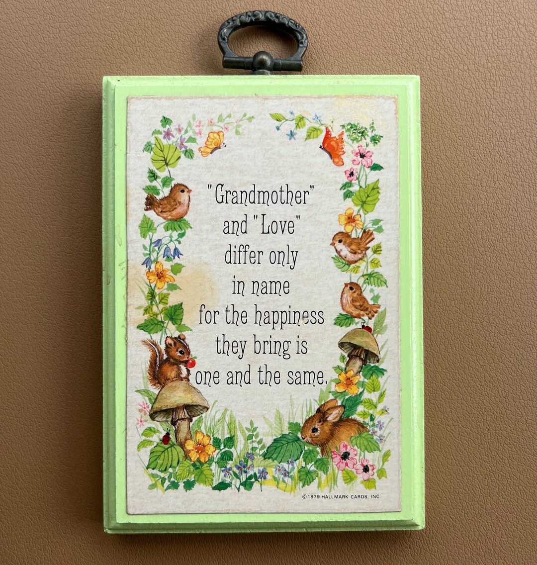 1979 Hallmark Mini Plaque, Grandmother and Love Differ Only in Name ...
