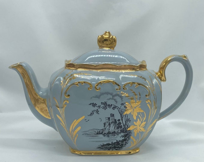 Vintage Sadler Cube Teapot 24kt, Vintage Sadler Teapot, Grey Sadler ...