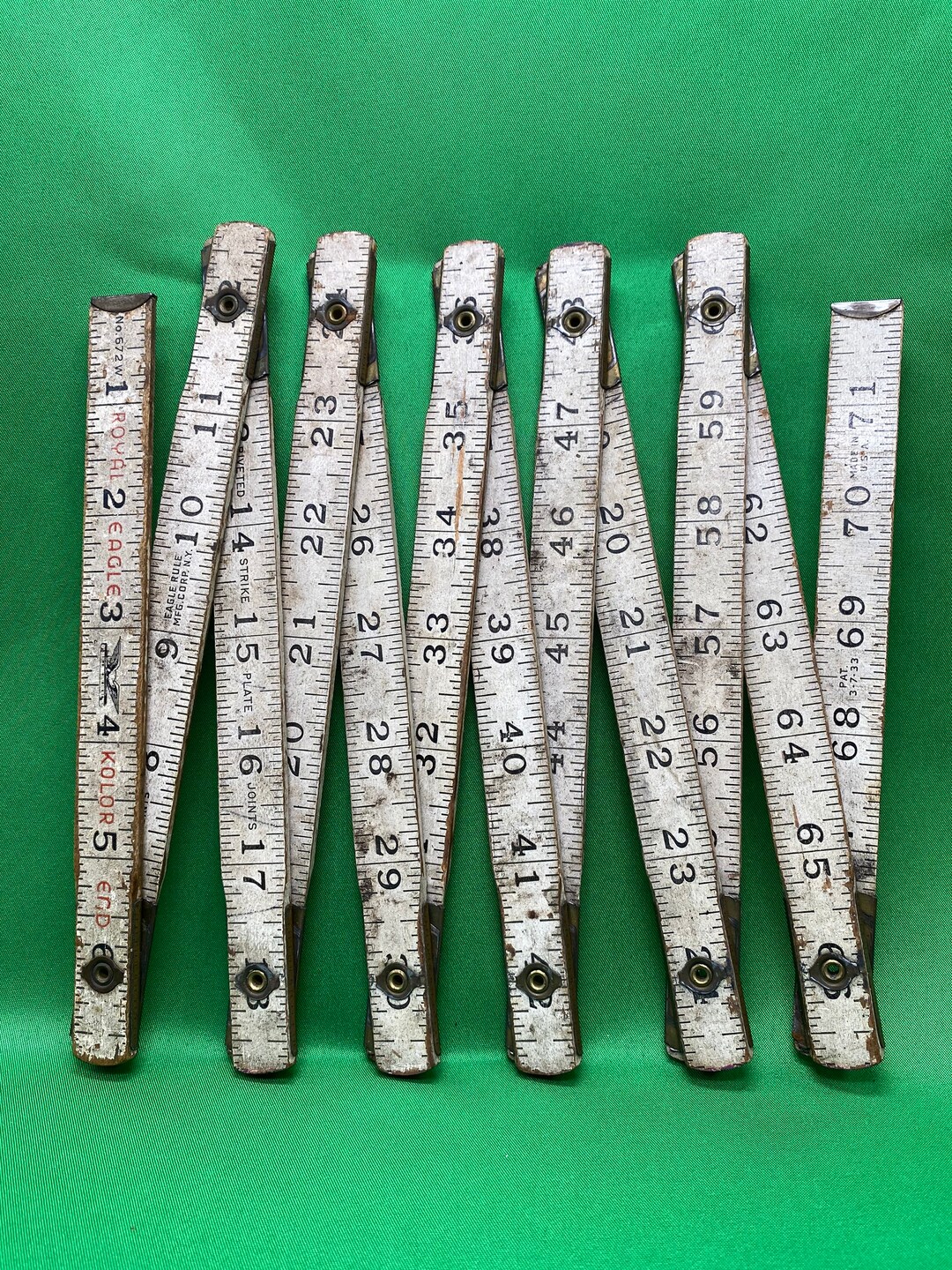 Antique Folding Wood Rule, Vintage Folding Wood Ruler, Royal Eagle ...