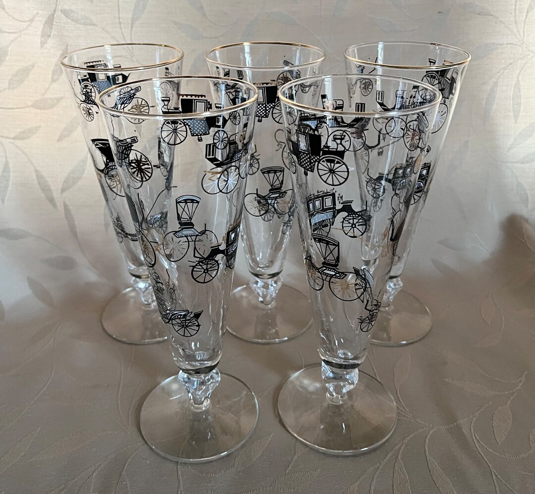 Libbey Old Coach Footed Highball Glasses, Libbey Carriage Glasses ...