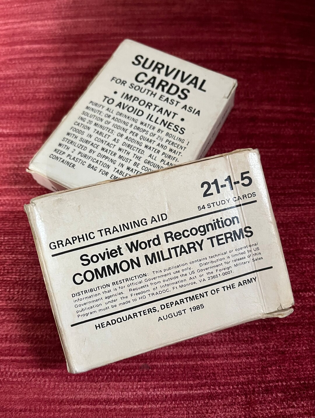 Vintage US Military Survival Cards, Soviet Word Recognition Common ...