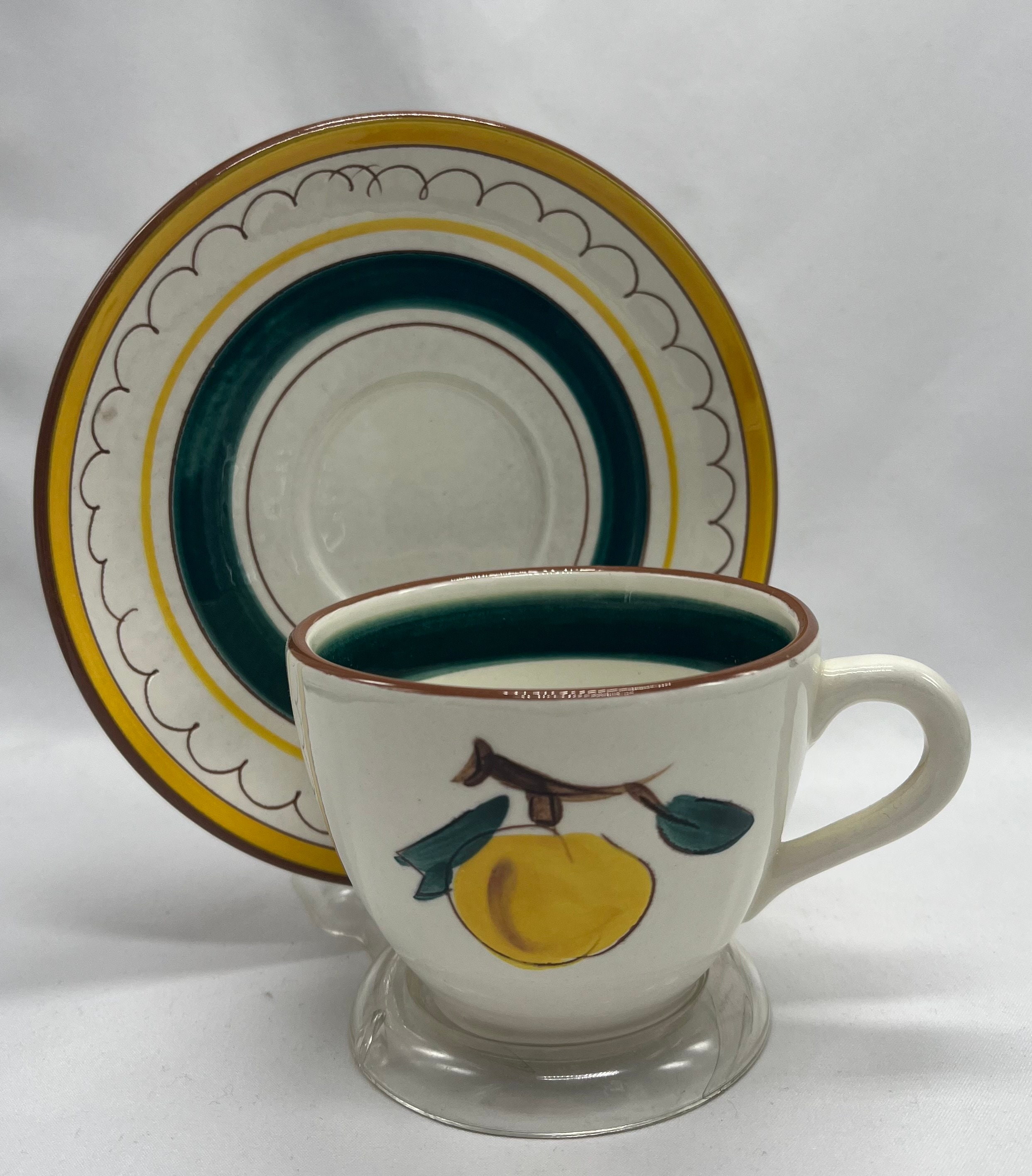 Stangl Pottery Cup and Saucer, Stangl Fruit Cup and Saucer Set, Stangl ...