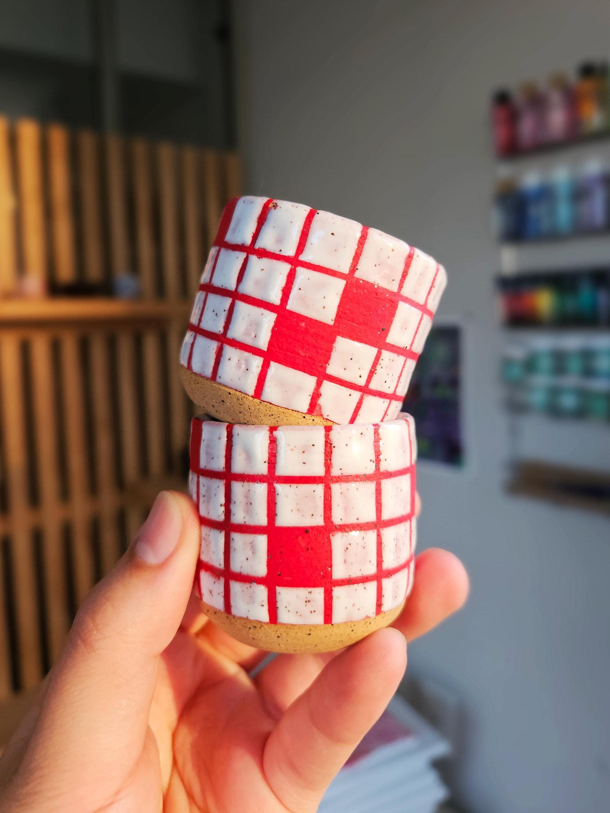 Ceramic Espresso Shot Cup - Handmade Pottery, 2oz Tile Mug Red - Etsy