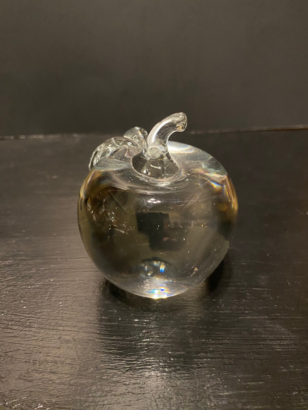 1970’s Crystal Apple W/leaf - Etsy