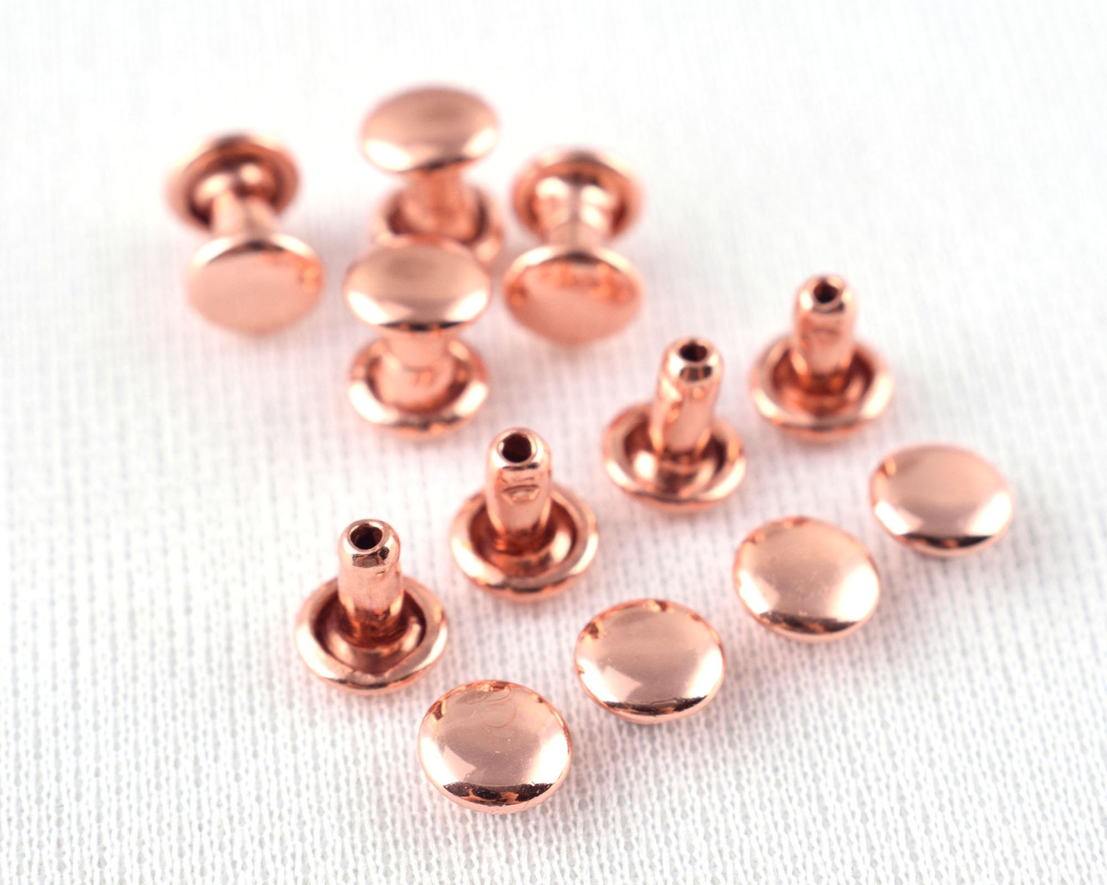 Rose Gold Double Cap Leather Rivets Fastener Snaps Metal Rapid Rivet ...