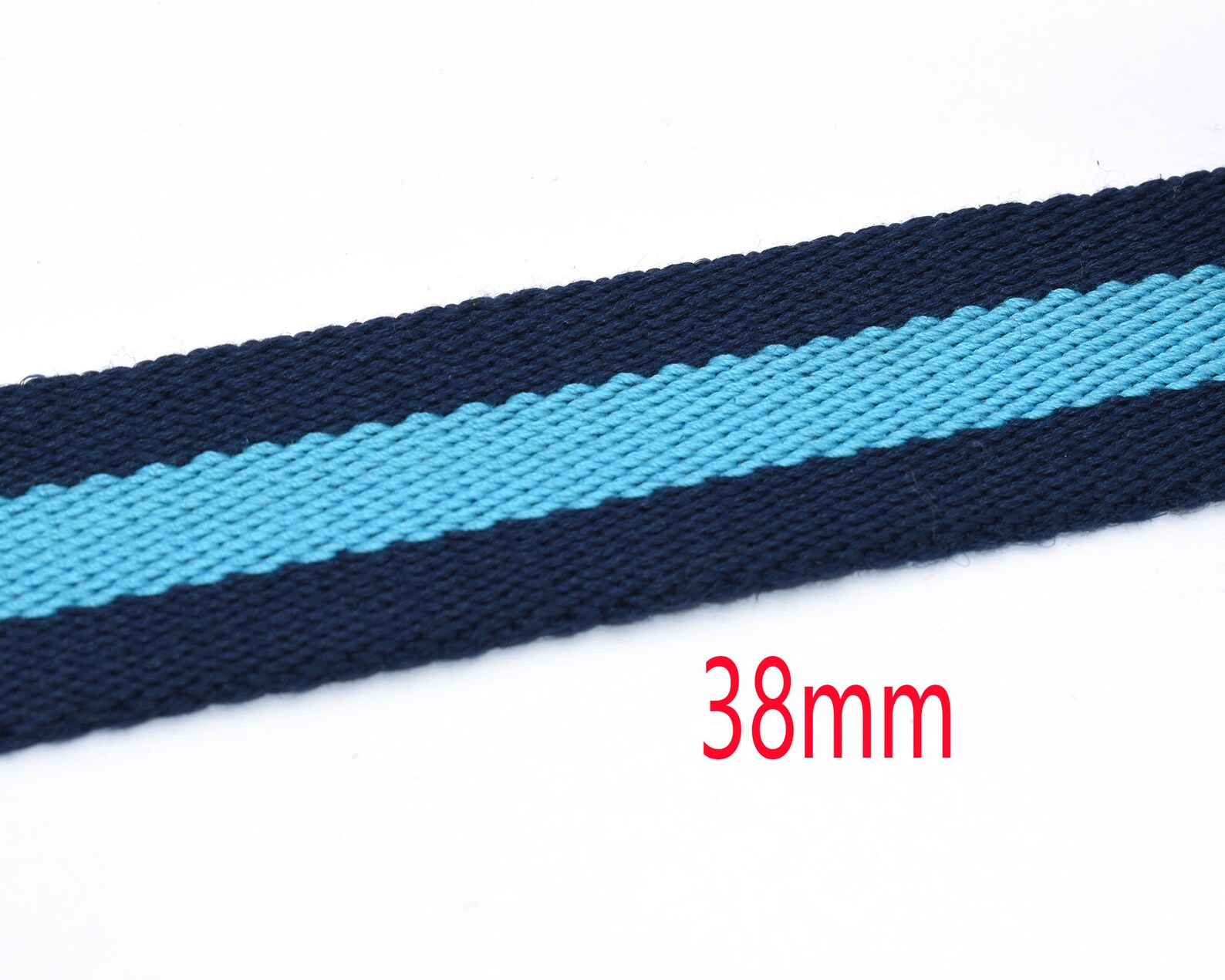 1.5" Blue Bag Webbing Belt Striated Webbing Jacquard Ribbon Bag Crafts ...