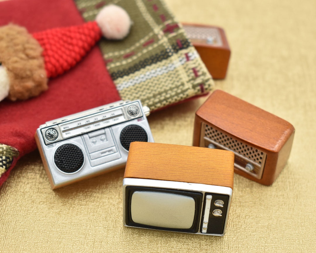 Handmade 1:12 Miniature Vintage Model Furniture Dollhouse Retro Radio ...