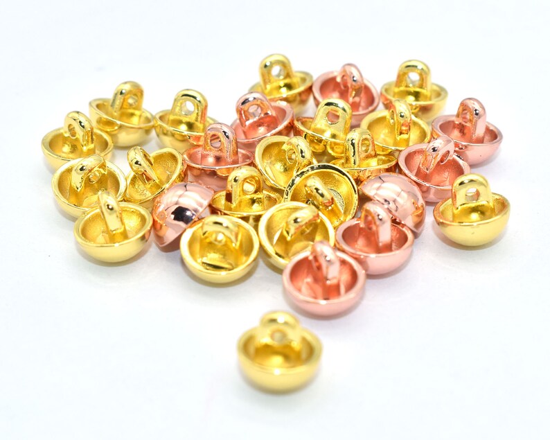 9mm Rose Gold Sewing Buttons Hemispherical Fasteners Smooth Surface ...