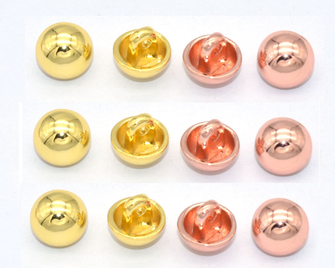 9mm Rose Gold Sewing Buttons Hemispherical Fasteners Smooth Surface ...