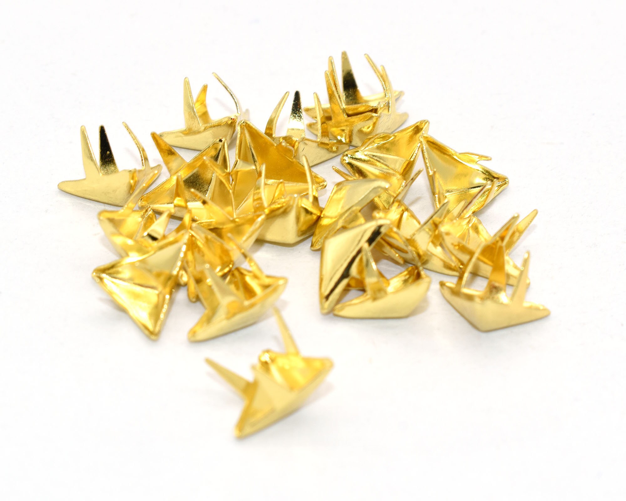 Gold Metal Triangle Spike Nails Claw Studs Nailhead Studs - Etsy UK