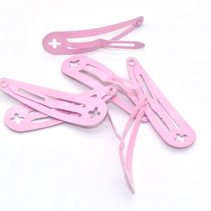 40mm Pink Metal Snap Clips Blank Barrette Hair Clips Snappy Clips Baby ...