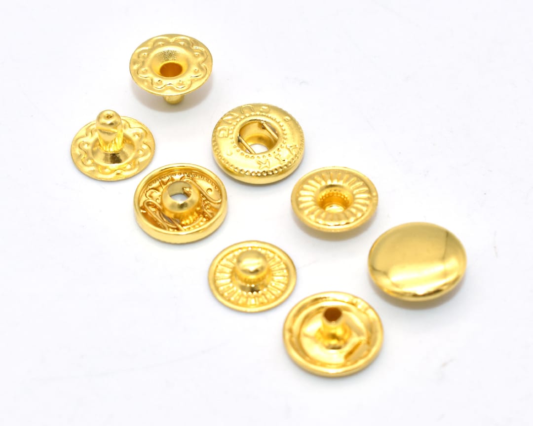 Gold Snap Buttons Spring Snap Fasteners Studs Snap Buttons Poppers ...